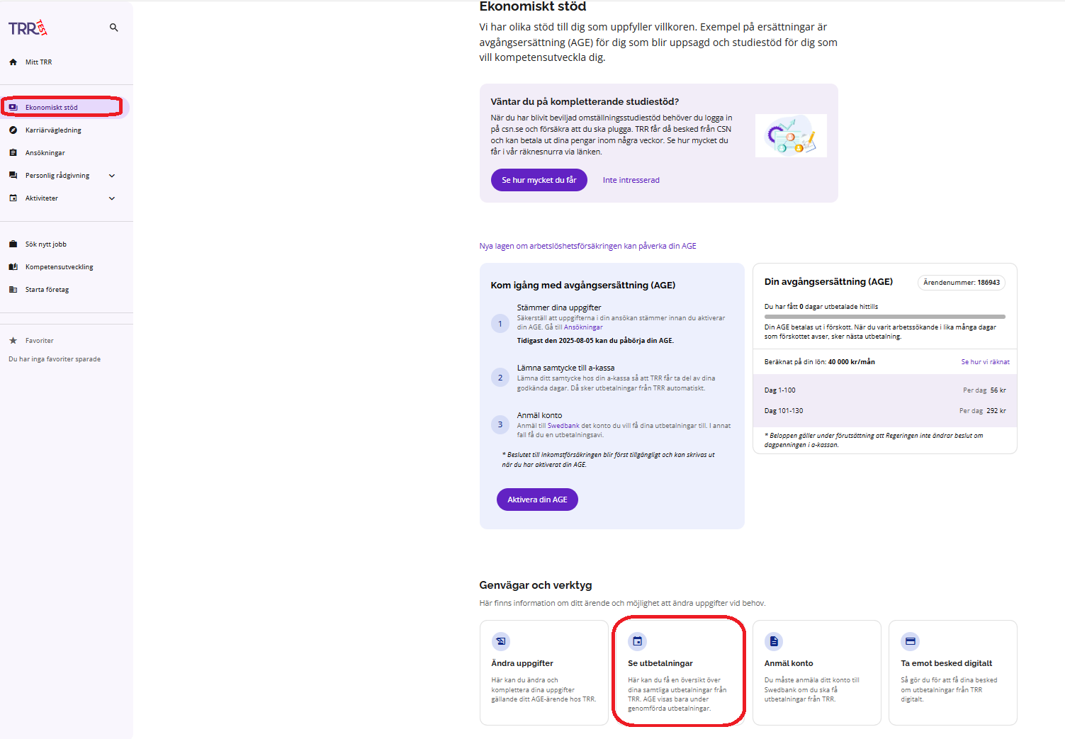 Kan jag se mina utbetalningar? – Kundcenter